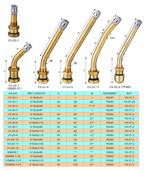 Valve Stem For Bus And Light Truck V3-20-6, High Quality Valve Stem For ...