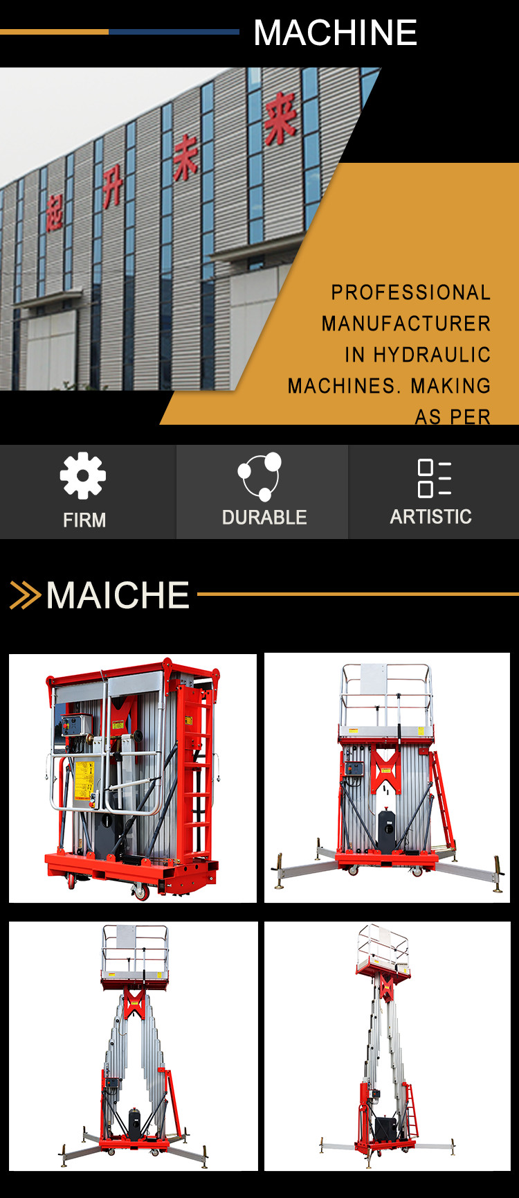 Aluminum Work Platform Construction Lift Hoist, High Quality Aluminum ...