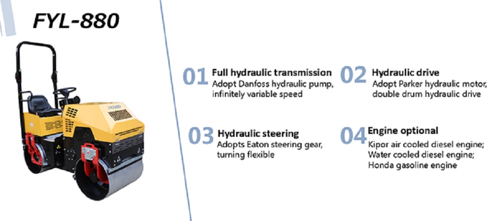 1 Ton Steel Tandem Vibratory Rollers