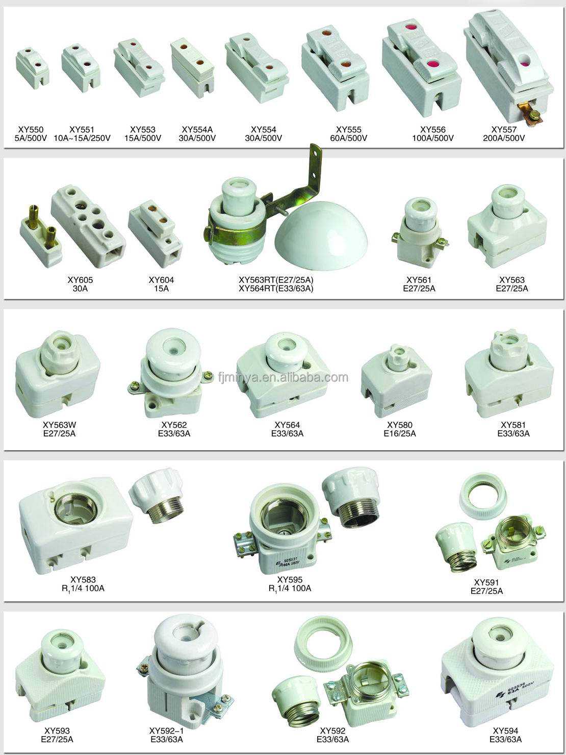 60a 500v Low Price Ceramic Plug-in Fuse - White Porcelain With Glazed ...