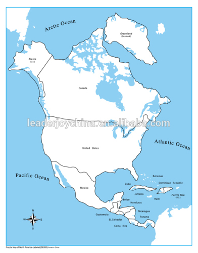 Labeled North America Control Map, High Quality Labeled North America ...