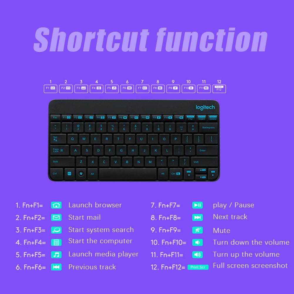 Logitech Mk245 Nano Keyboard Mouse Combo Gaming Laptop Pc Clavier Gamer Original Waterproof