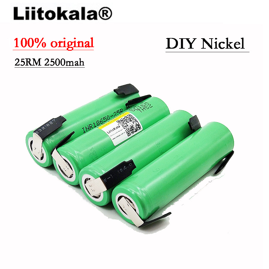 Liitokala Original 18650 2500 Mah Battery Inr1865025r 3.6 V Discharge ...