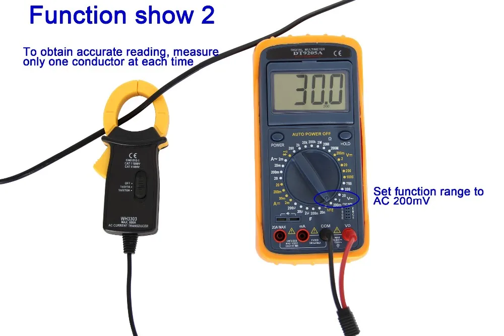 Wh3303 Digital Clamp Meter With Small Signal Ac Voltage Output ...