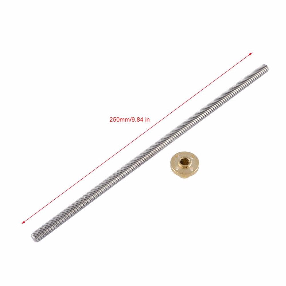 T8 Lead Screw 3d Printer Parts 250 300 350 400 500 Mm Leadscrew Parts 8mm Trapezoidal Rods Nuts ...