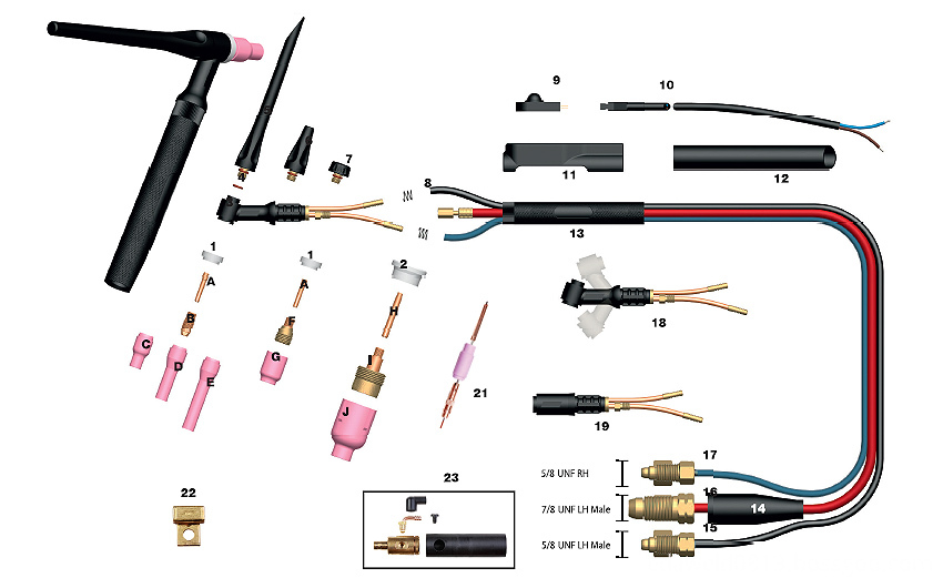 Wp-20 Tig ไฟฉายระบายความร้อนด้วยน้ำ คุณภาพสูง Wp-20 Tig ไฟฉายระบายความ ...