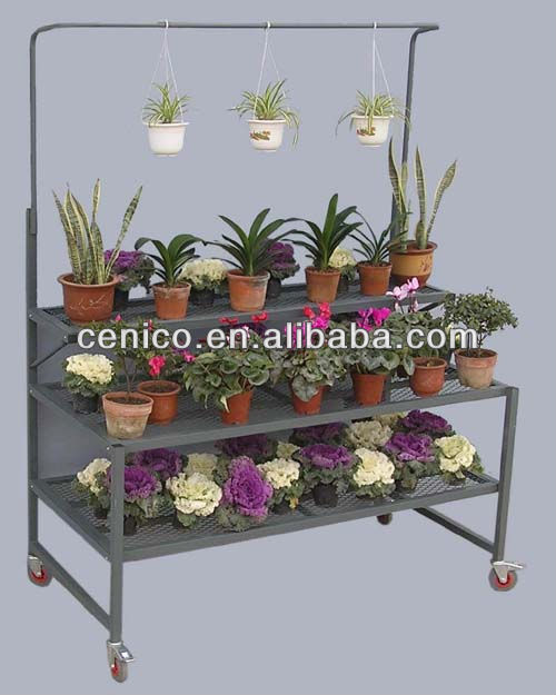 Tri-step Display Bench With Purlin And Garden Display Racks: Organizing ...