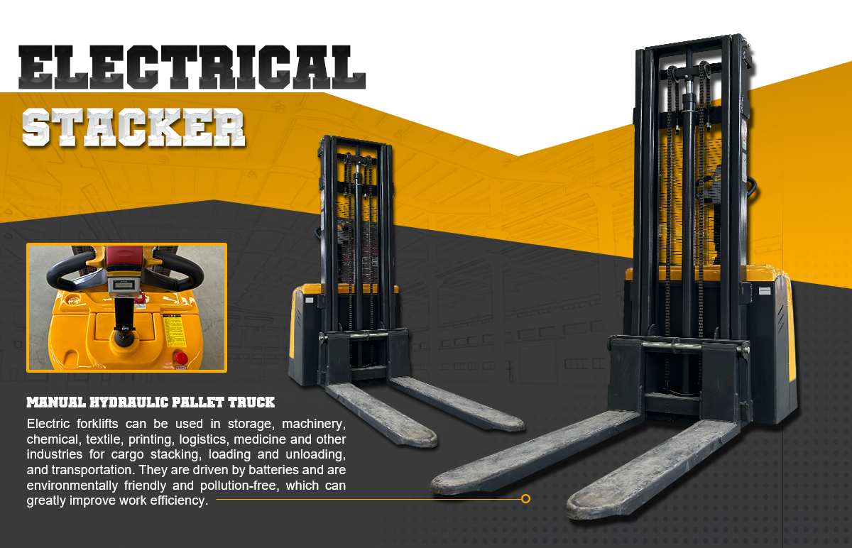 Lifting Electric Stacker Pallet Stacker Walking Type Electric Stacker ...