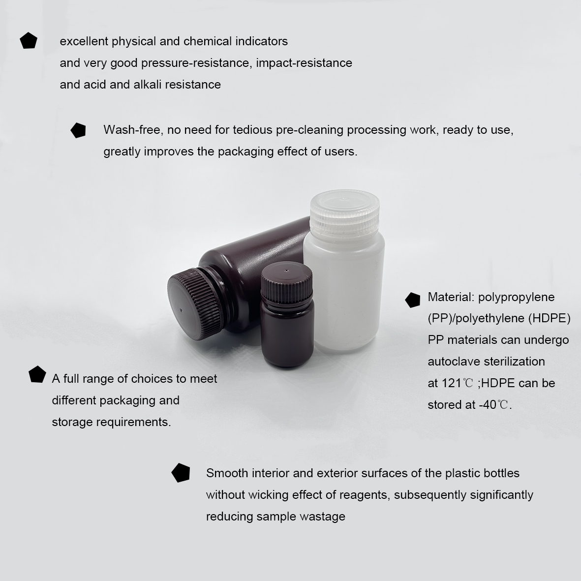 Universal Lab Sample Hdpe Pp Bottle Design: Sizes 15ml, 30ml, 125ml ...