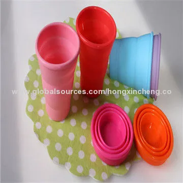 Eco Friendly Environment Folding Portable Collapsing Silicone Drinking ...