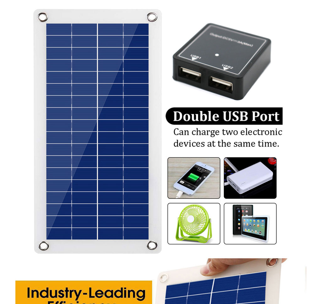New Dual Usb 12v Flexible Solar Panel With Car Charger + 10/20/30/40a Usb Solar Charger ...