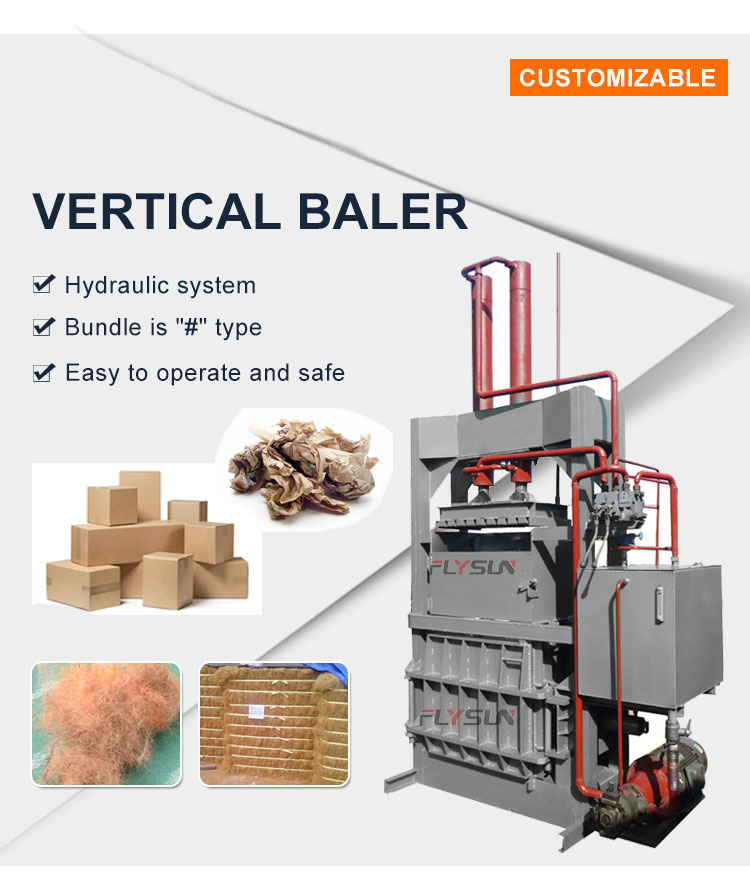 Coconut Fiber Baling Press Machine - Vertical Hydraulic Baler, High ...