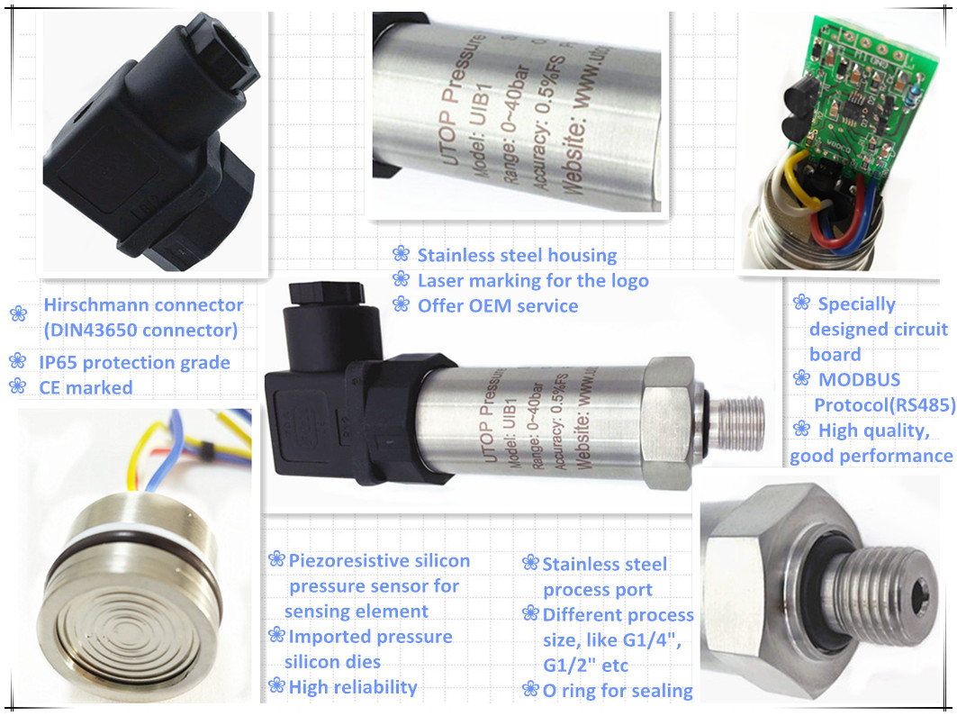 24v Smart Rs485 Digital Pressure Transmitter With Hart Or Modbus ...