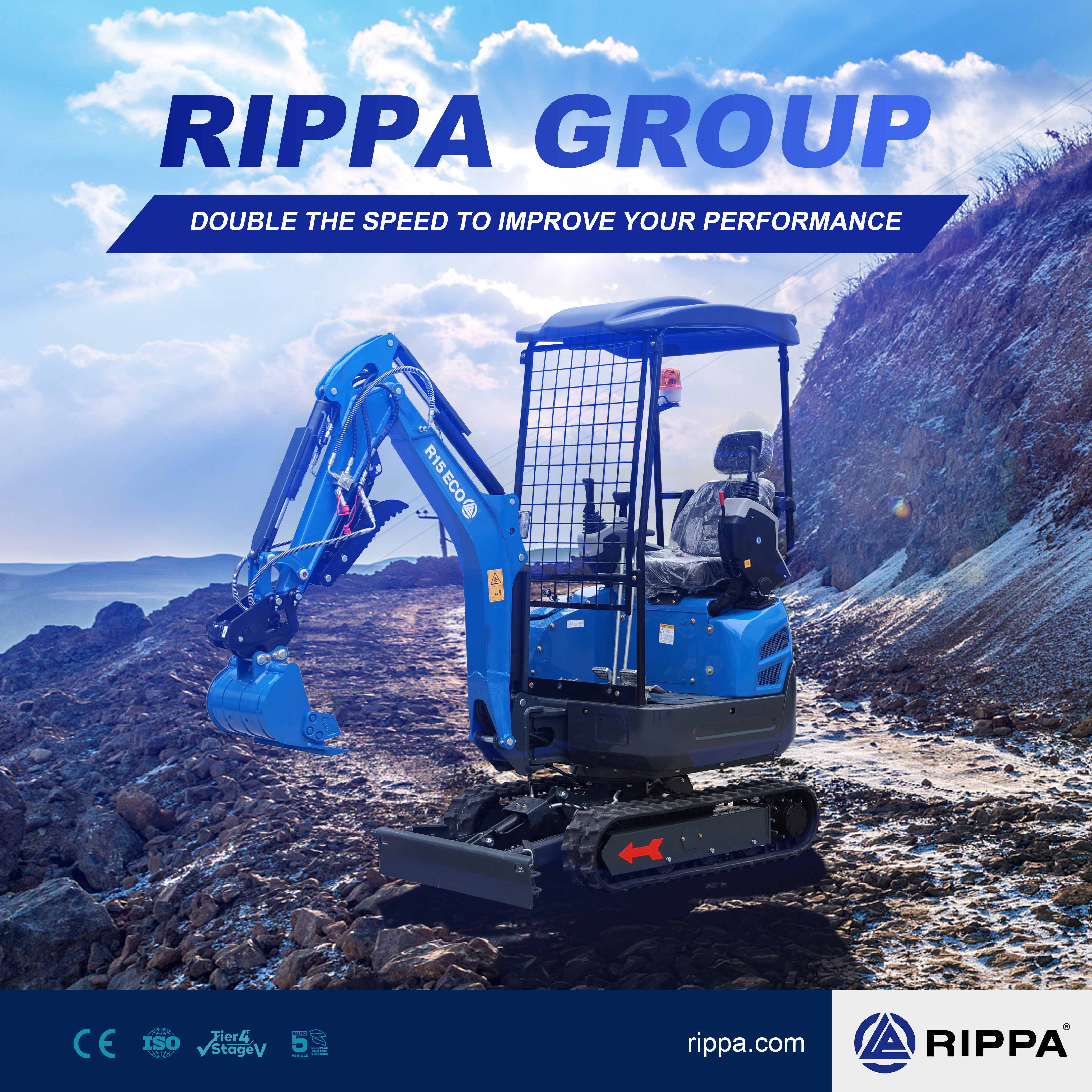 Rippa Micro Excavation Machine 1.5 Ton: Hydraulic Mini Bagger Diesel ...