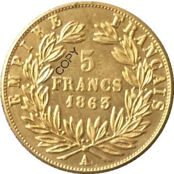 1863 France 5 Francs - Napoleon Iii Coins Copy, High Quality 1863 ...