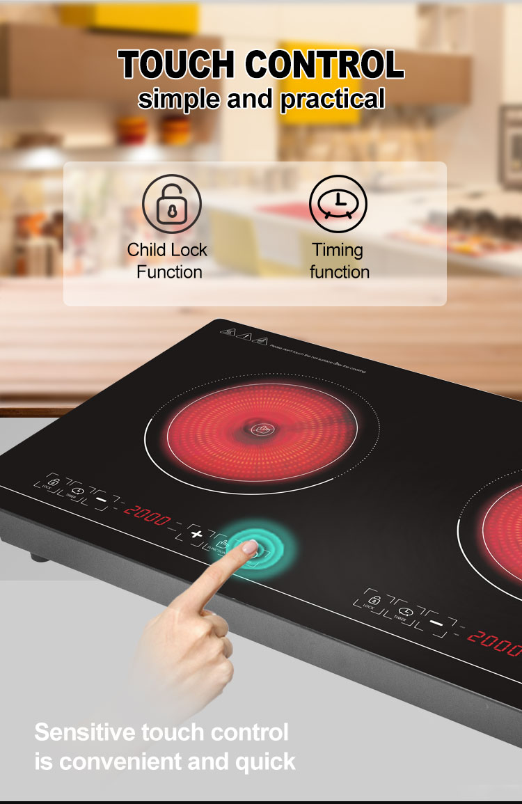 Built-in Electric Hob 2 Burner Infrared Oven Induction Cooker, High ...