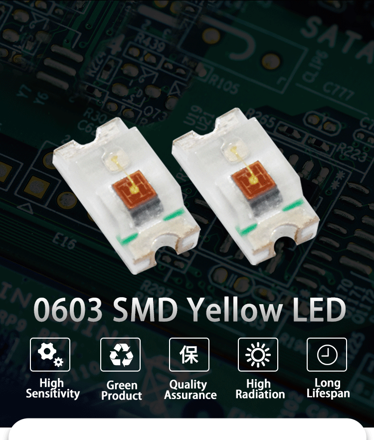 Ultra Bright 1608 SMD LED Yellow 0603 SMT China Manufacturers Suppliers ...