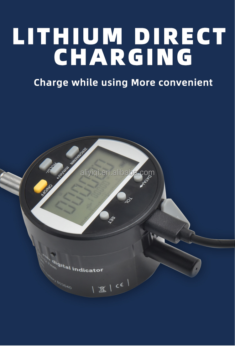 1μm Wireless Digital Dial Indicator 0-12.7mm Ip65 Waterproof Steel Tool ...