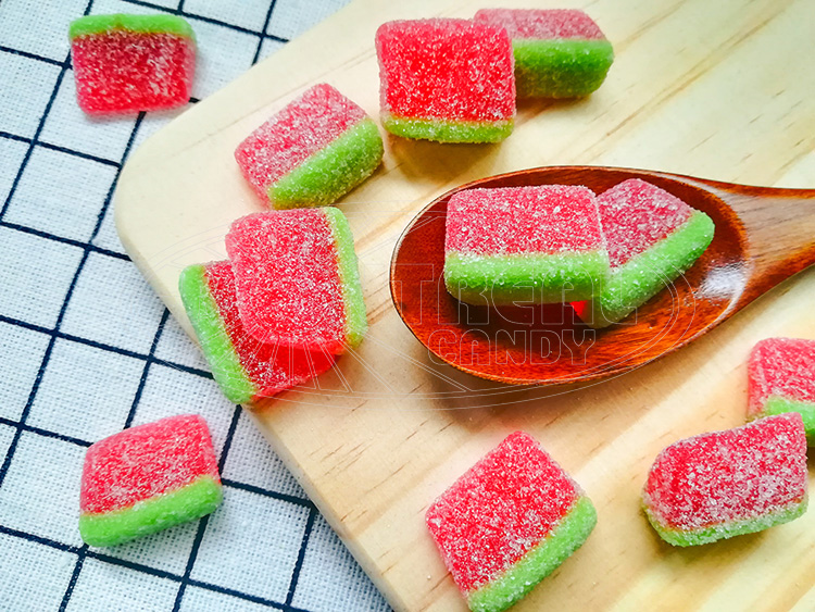 Sugar Coated Watermelon Slice Soft Gummy Candy, High Quality Sugar ...