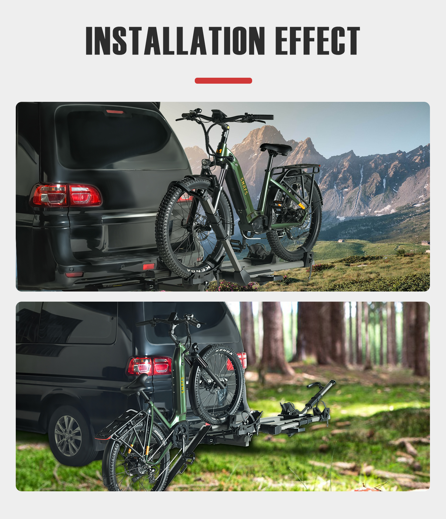 Universal Metal Hitch Mounted Foldable Platform Style Bicycle Rack For ...