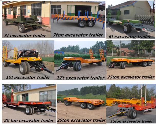 Tractor Transporter 25 Ton Three Axle Flatbed Trailer For Excavators ...