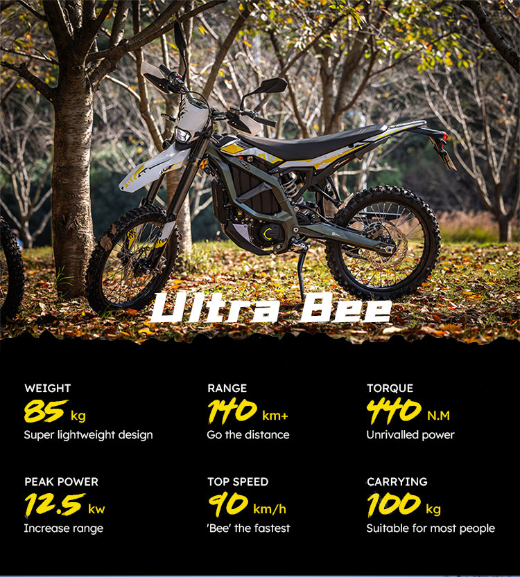 Surron Ultra Bee Electric Dirt Bike - 12500w Mid Motor E Bike With 55ah ...