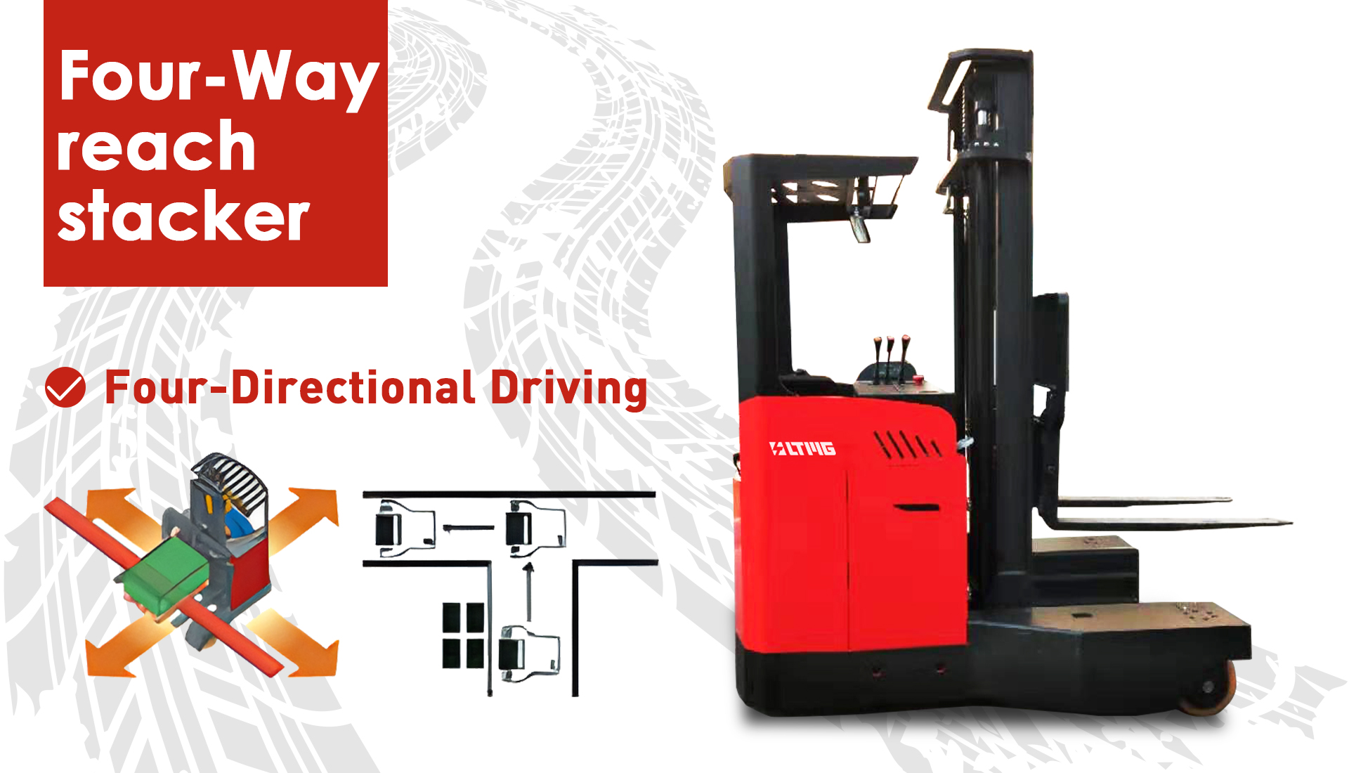 Seated 3-way Reach Truck Forklift With Side Slide Battery - 1500kg ...