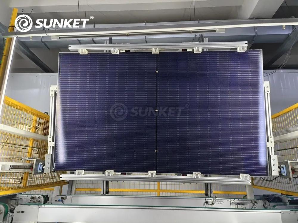 Sunket Dual-glass Bifacial All-black HJT Module Successfully Rolled Off the Production Line, the ...