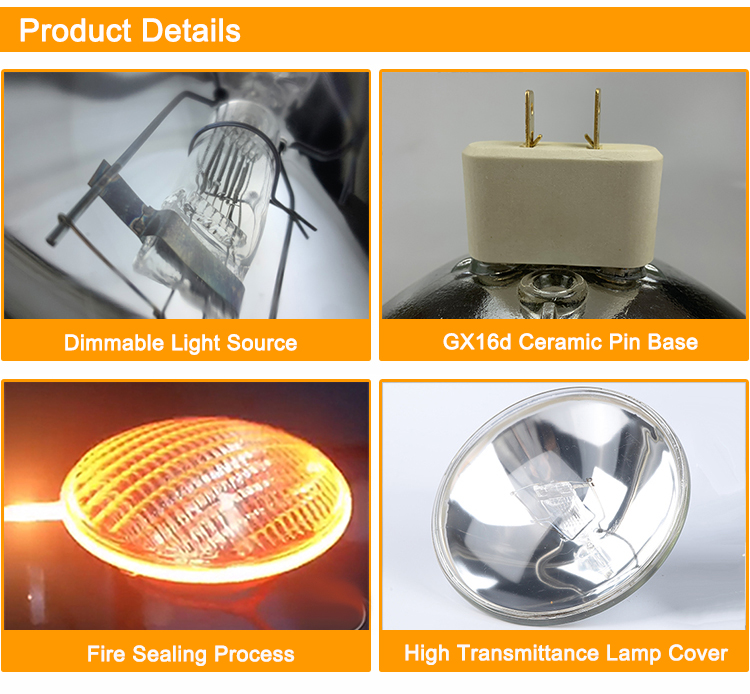 1000w Par64 Stage Halogen Lamp - Cp60, Cp61, Cp62, Gx16d Base, High ...