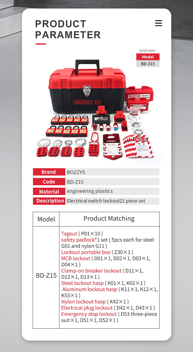 Personal Loto Lockout Tagout Kit With Switch Push Button Estops And ...