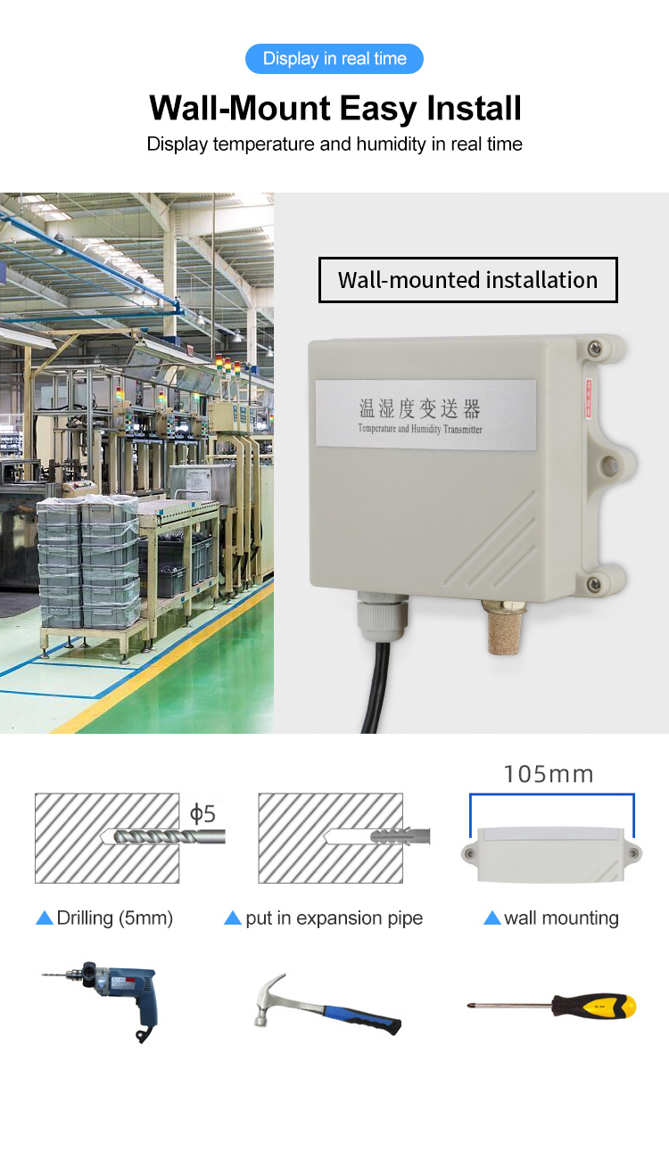 Rs485 Industrial Modbus Humidity And Temperature Sensor With Probe For ...