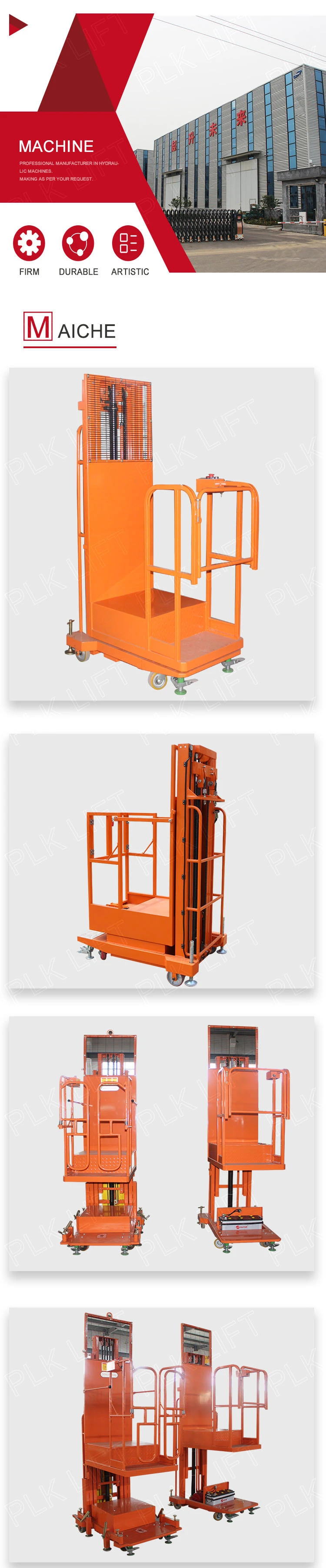 Semi Electric 2.7m Mobile Order Picker, High Quality Semi Electric 2.7m ...