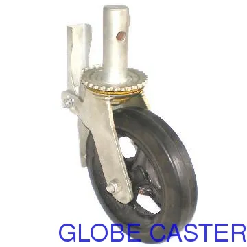 8 Inch Rubber On Cast Iron Scaffolding Caster,6 Inch Available, High ...
