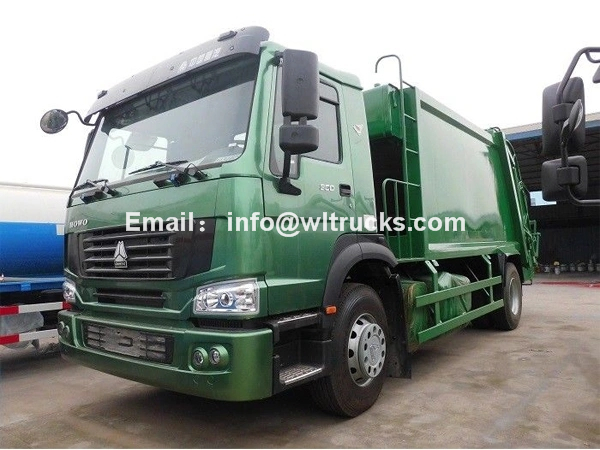 Howo 12m3 Waste Management Trash Truck, 12cbm Rear Loader Trash ...