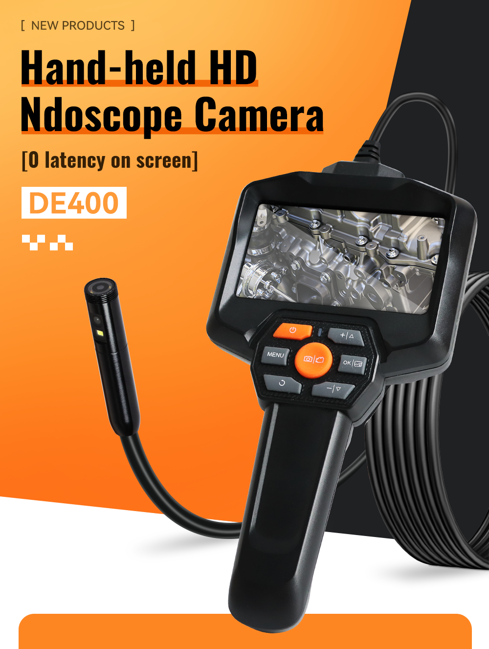 4.3-inch Ips Screen Pipe Inspection Endoscope With Dual 7.9mm Lens ...