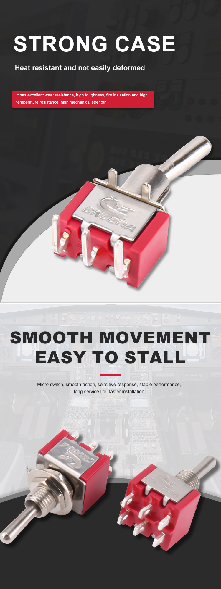 Red Mini Toggle Switch Cnleda Ts4-102c4 250vac 1.5a 5mm 3 Pins 2 ...