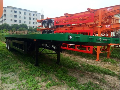 Two Axle Flatbed Semi Trailer, High Quality Two Axle Flatbed Semi ...