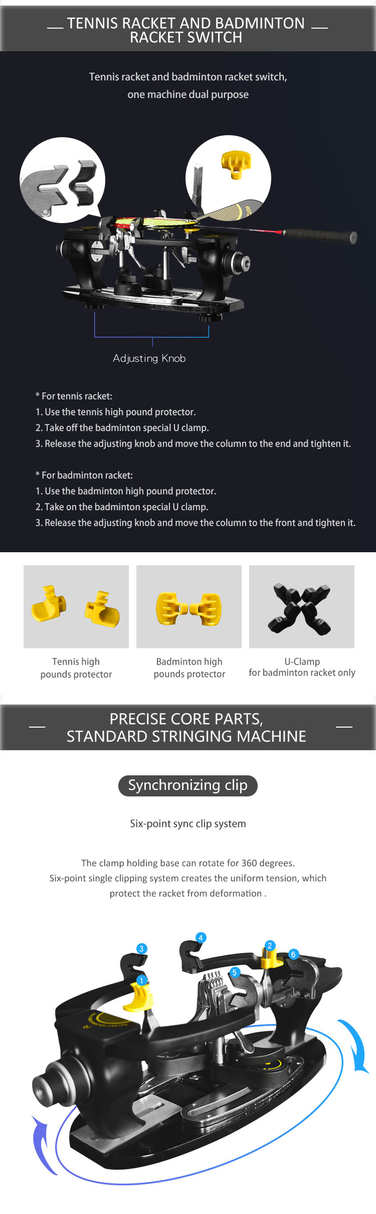 Stringing Machine For Tennis And Badminton Rackets, High Quality ...