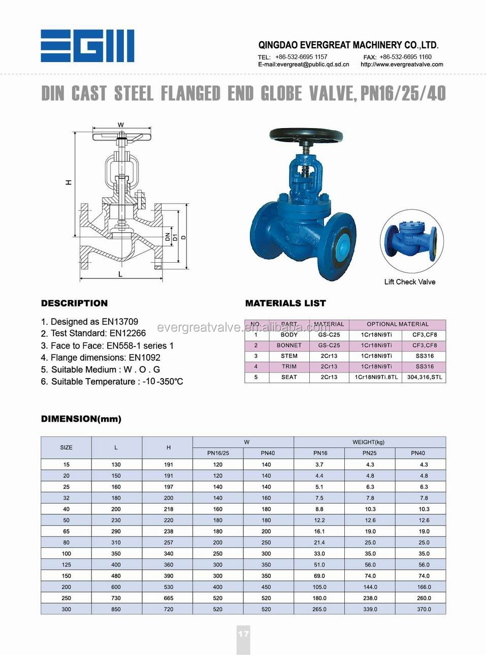 Din Cast Steel Flanged Globe Valve Pn16/25/40 คุณภาพสูง Din Cast Steel ...