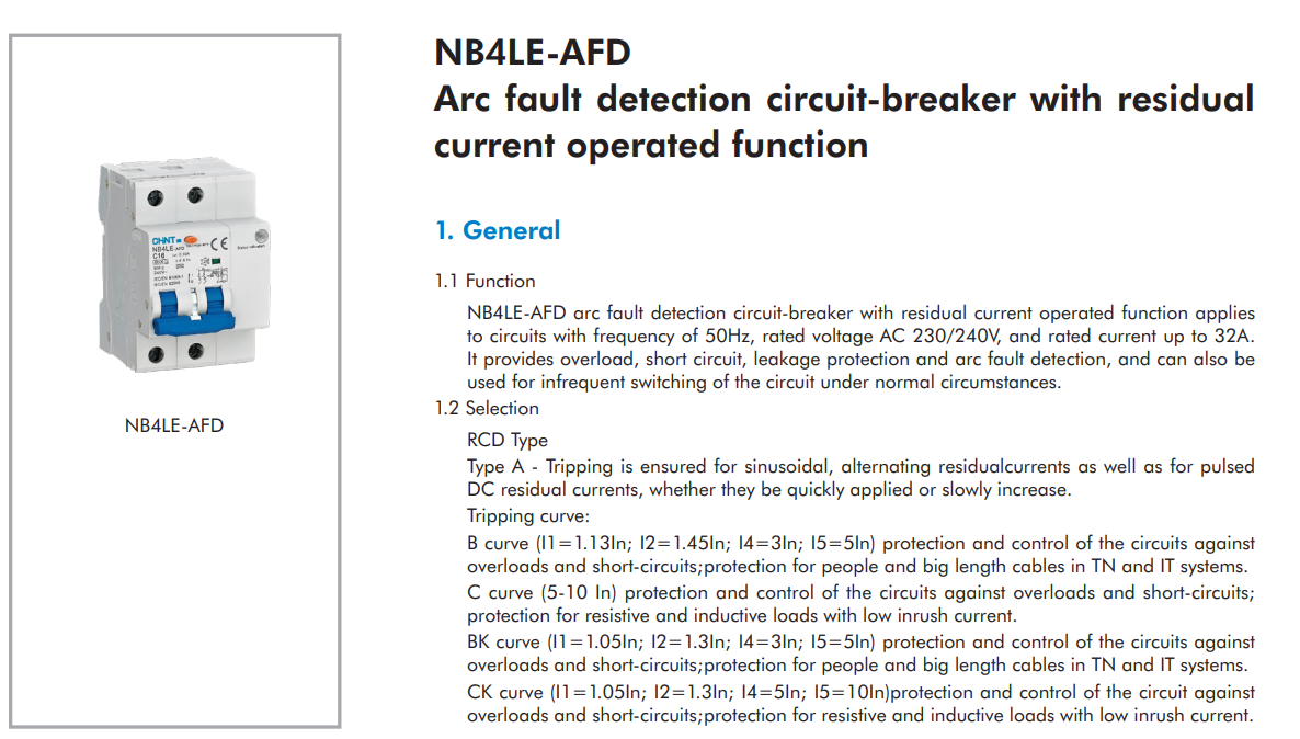 Chnt Modular Din Rail Afdd Nb4le Afd Arc Fault Detection Circuit ...