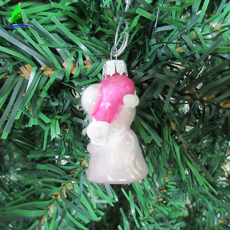 Artdargon China Supplier White Glass Mouse Ornament With Christmas Hat ...