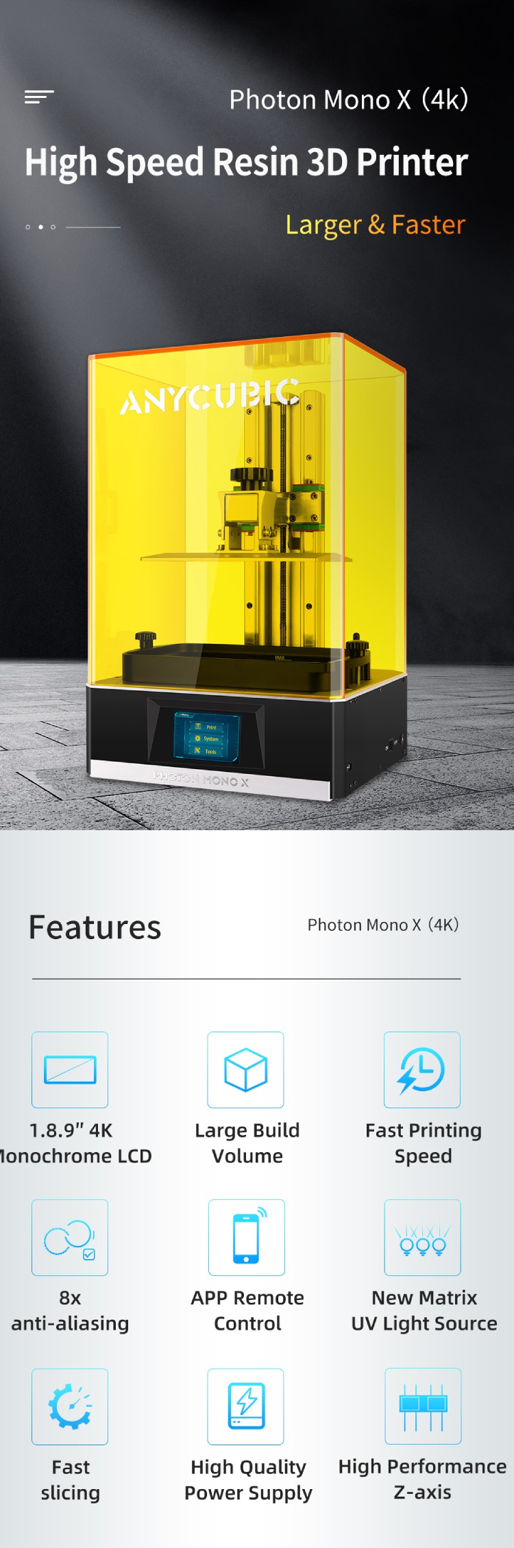 Anycubic Photon Mono X Resin 3d Printer: Us, Eu, Au Stock Available For ...