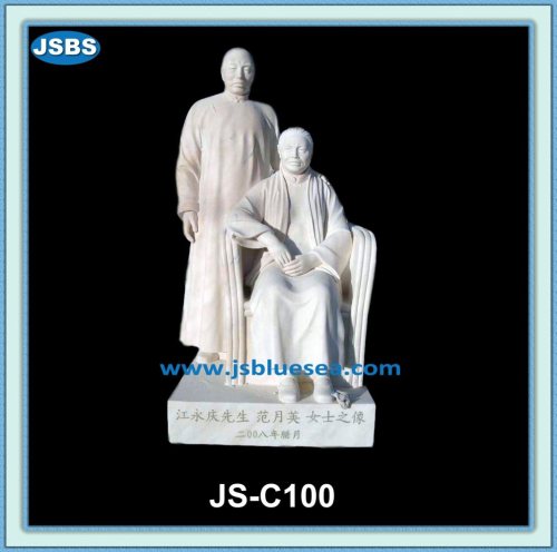 White Famous Stone Chinese Couple Sculptures, High Quality White Famous ...