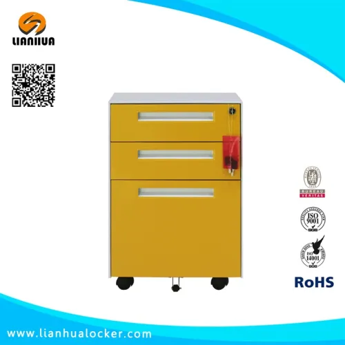 Modern Office 3 Drawer Movable Cold Rolled Steel Office Cabinets, High ...