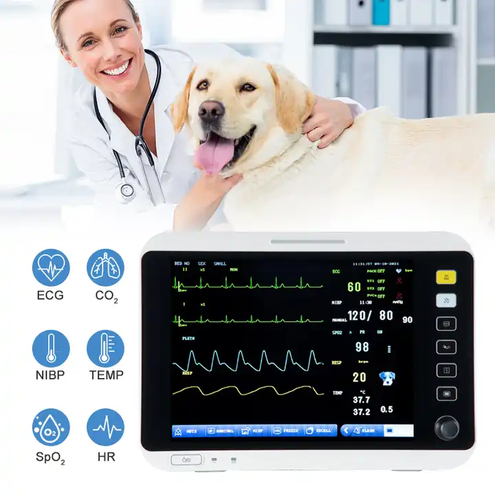 Veterinary Monitor Big Screen Ecto2 Multi-parameter Cardiac Monitor For ...
