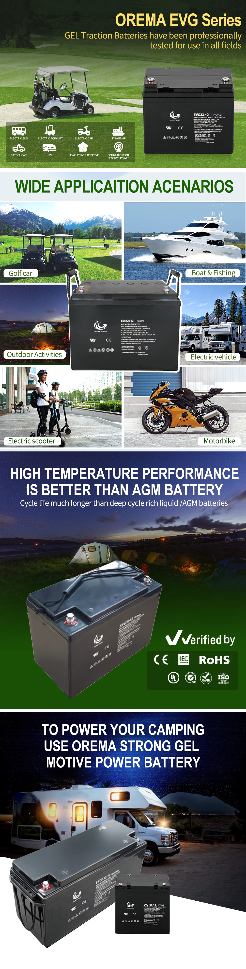 GEL Traction Battery solutions - OREMA EVG Series