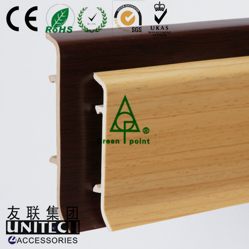 Rigid Wood Grain Pvc Plastic Skirting Board, High Quality Rigid Wood ...