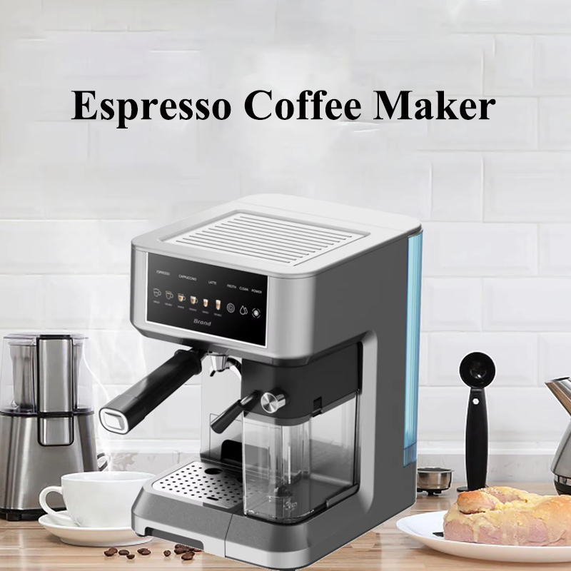 19 Bar Pressure Semi-automatic Espresso Machine With Milk Frother And ...