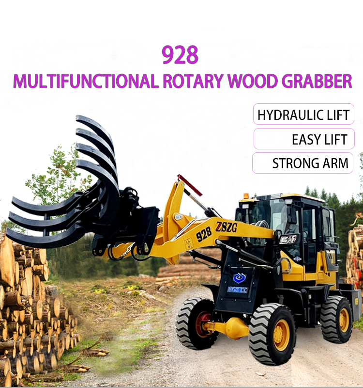 Hydraulic Wood Grabber: Rotating Grapple Machine For Log Loading And ...