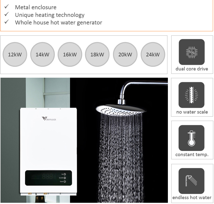 18kw Whole House Multi Point Tankless Electric Water Heater For ...